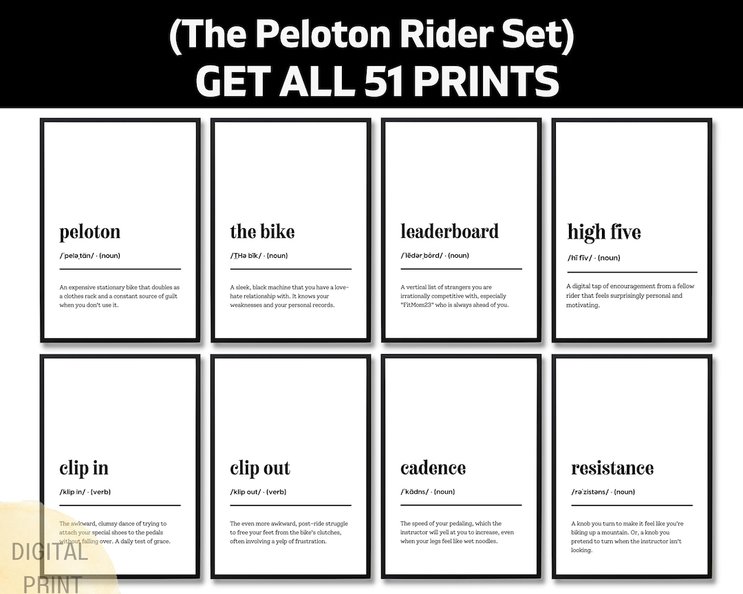 Peloton Rider Funny Definition, Fitness Fanatic Gift, Sarcastic Home ...