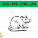 Rat Outline Svg, Rat Clipart, Rat Svg for Shirt, Svg File for Cricut ...