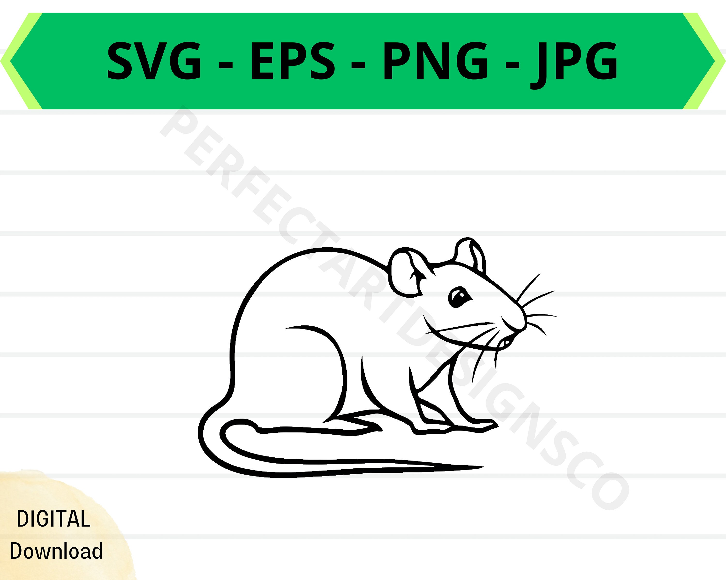 Rat Outline Svg, Rat Clipart, Rat Svg for Shirt, Svg File for Cricut ...