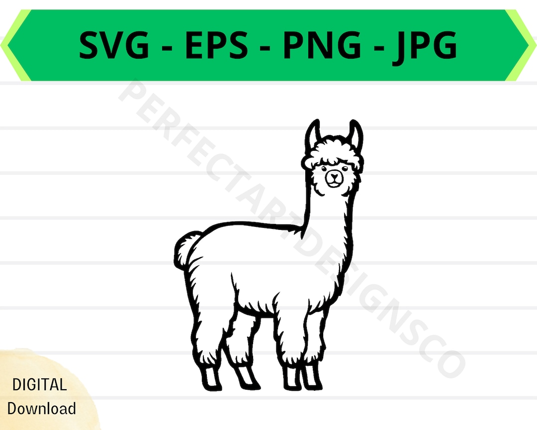Alpaca Outline Svg, Alpaca Clipart, Alpaca Svg for Shirt, Svg File for ...