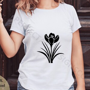 Crocus Silhouette Svg File, Crocus Cutting Svg File for Cricut, Crocus ...