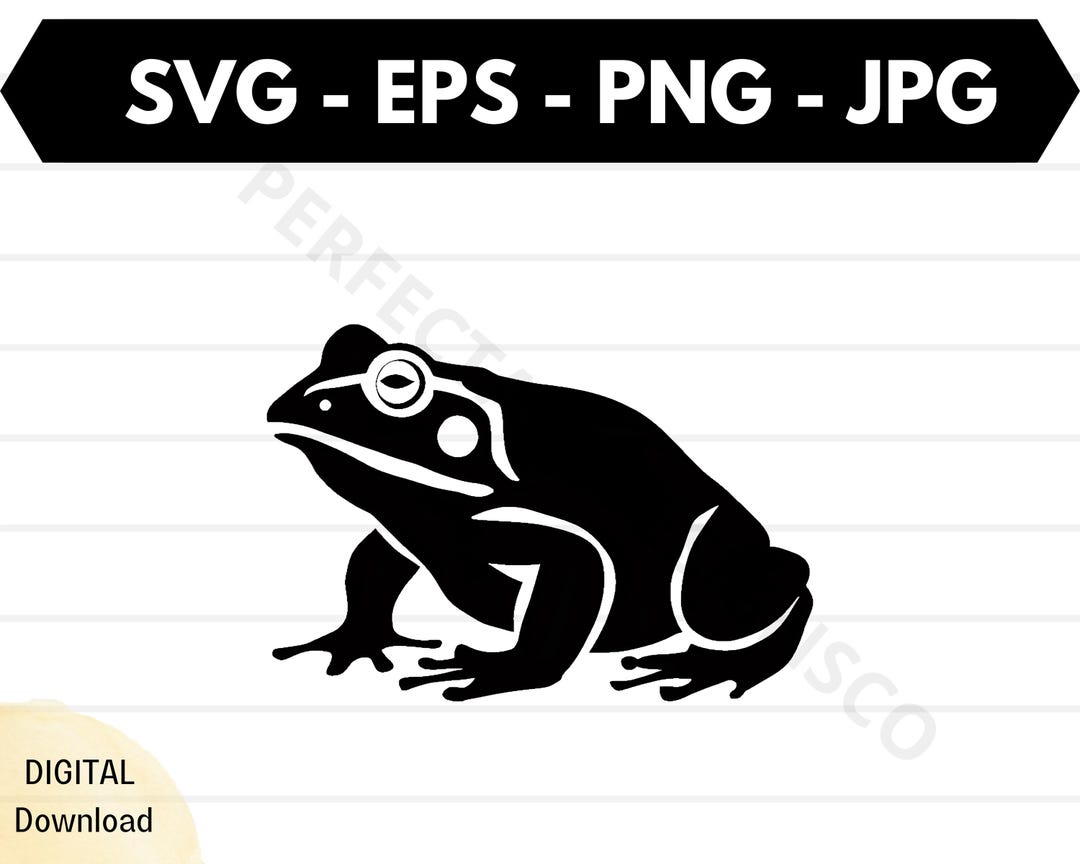 Bullfrog Silhouette Svg File, Bullfrog Outline Clipart Svg, Bullfrog ...