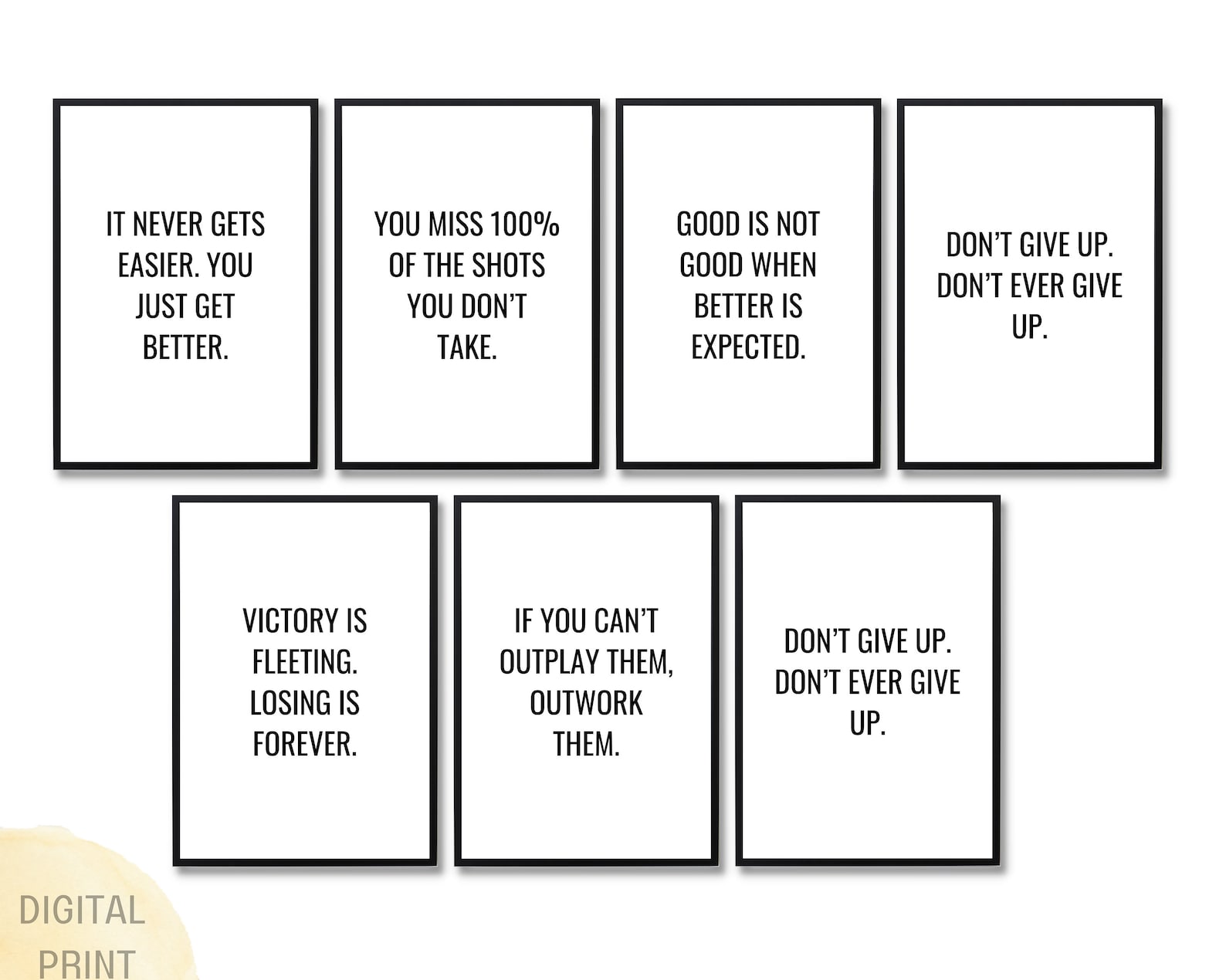 Famous Athlete Quotes Wall Art Set of 51 Prints, Sports Wall Art ...