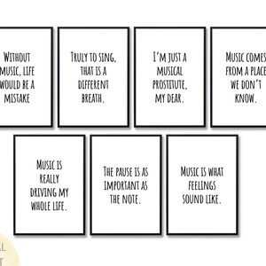 Music Quotes Set of 50 Posters, Printable Wall Art, Music Gallery Decor ...