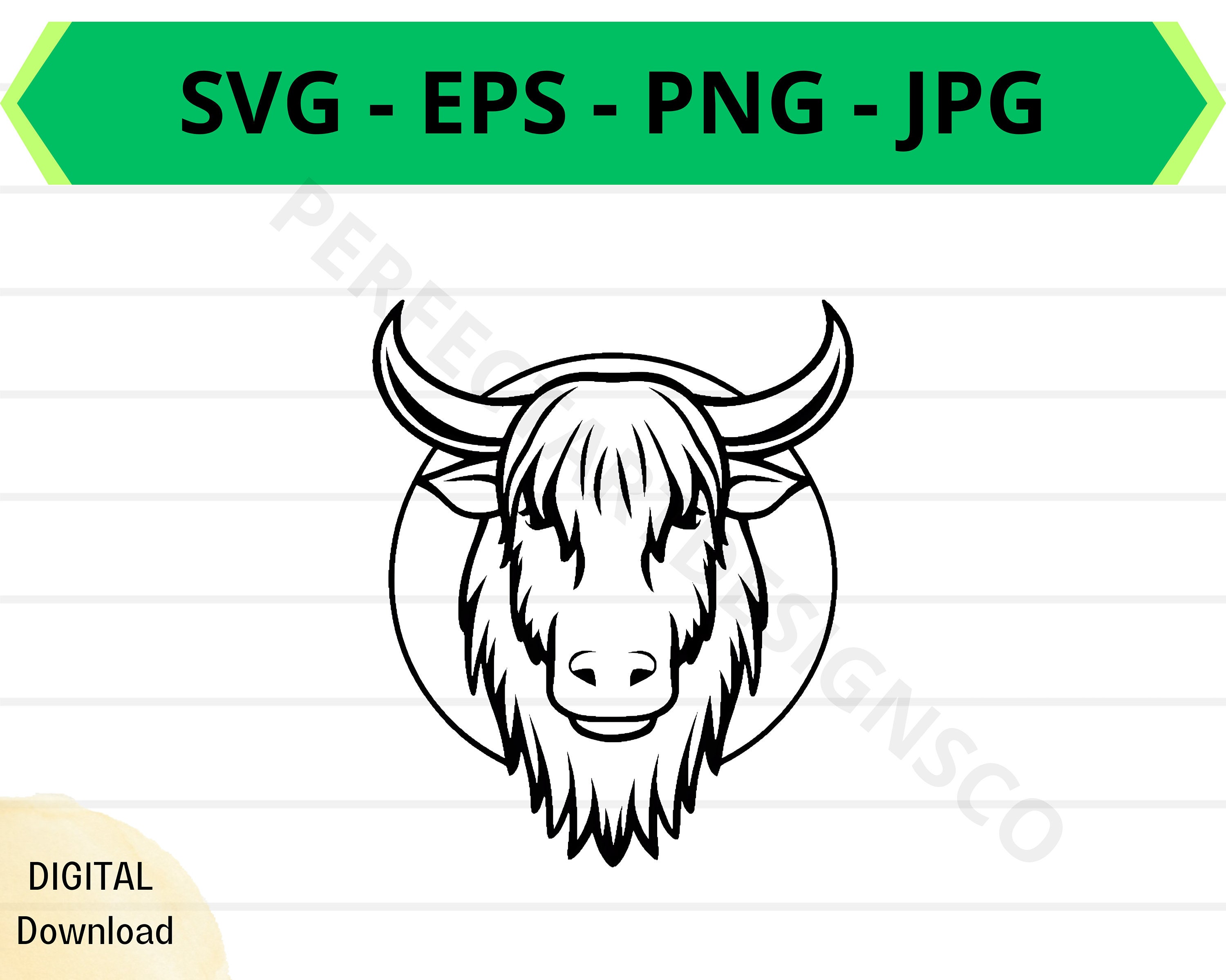 Yak Outline Svg, Yak Clipart, Yak Svg for Shirt, Svg File for Cricut ...
