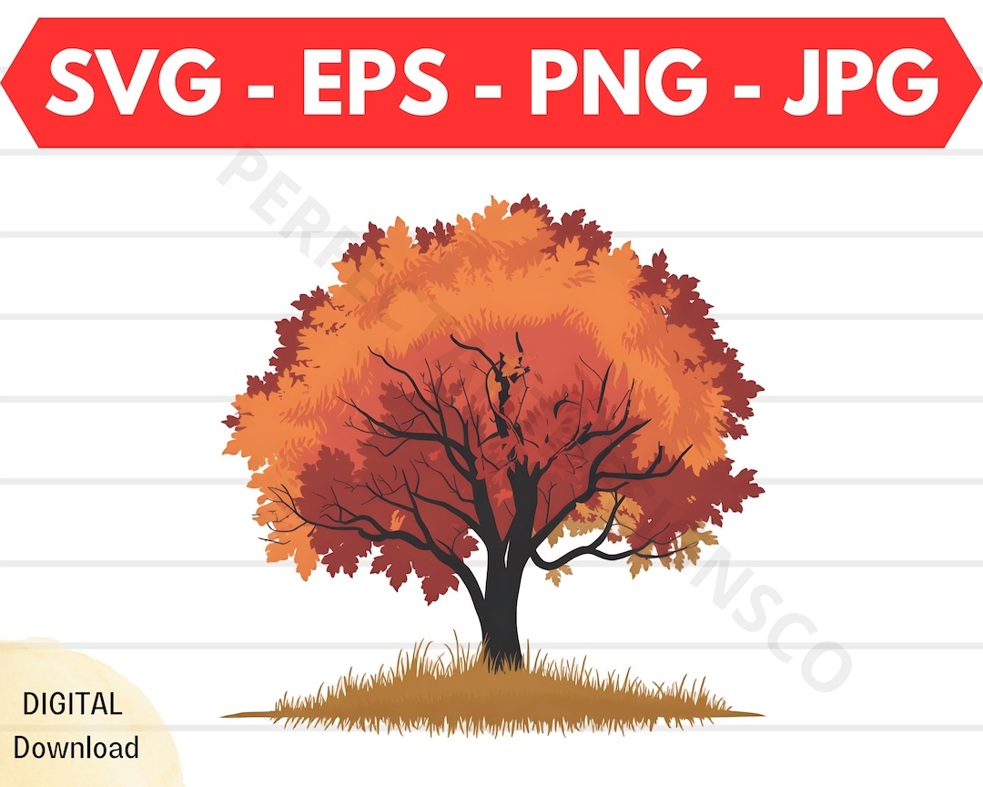 Fall Tree Svg, Fall Tree Png Clipart, Fall Tree Cricut Cutfile Svg ...