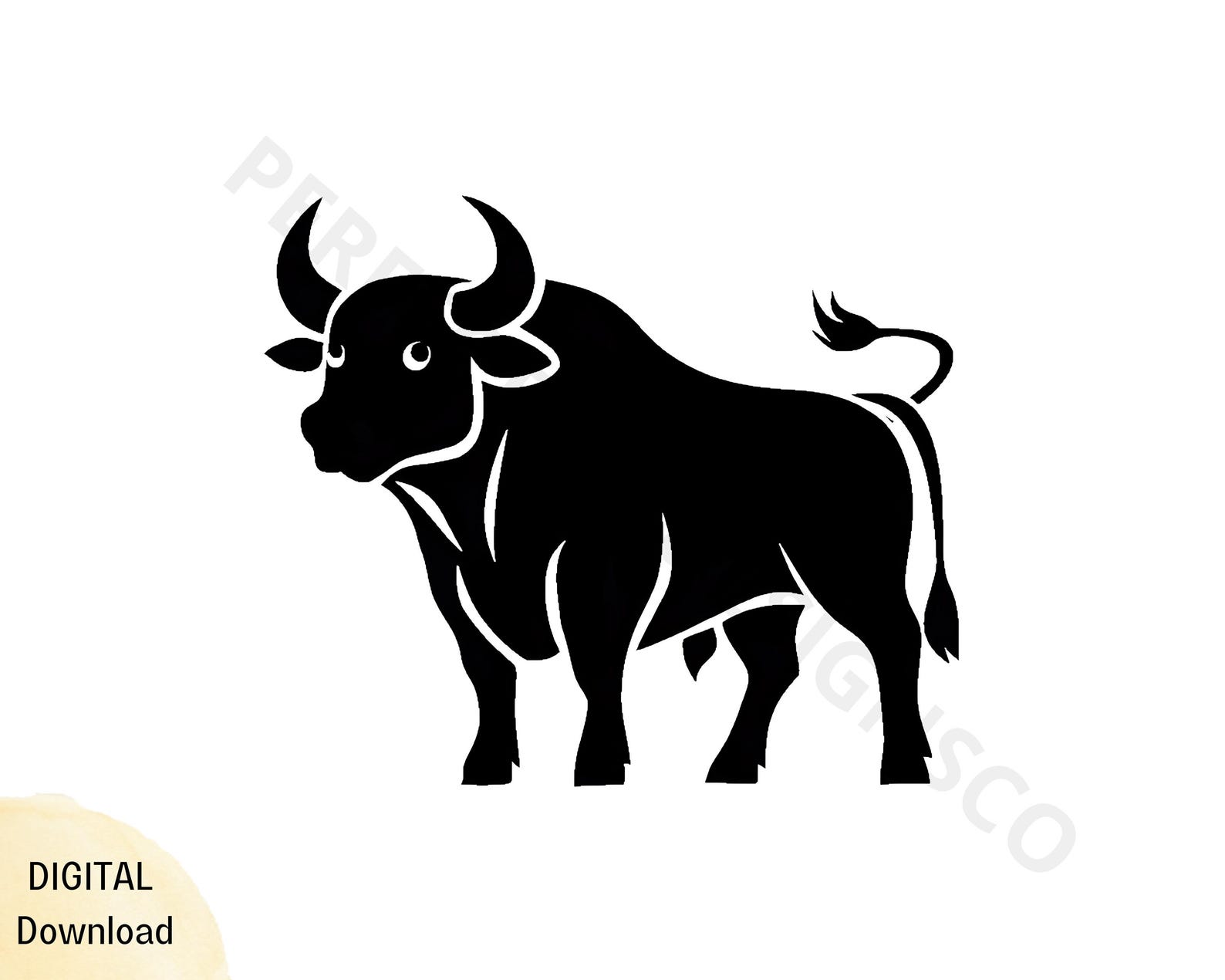 Bull Silhouette Svg File, Bull Cutting Svg File for Cricut, Bull ...