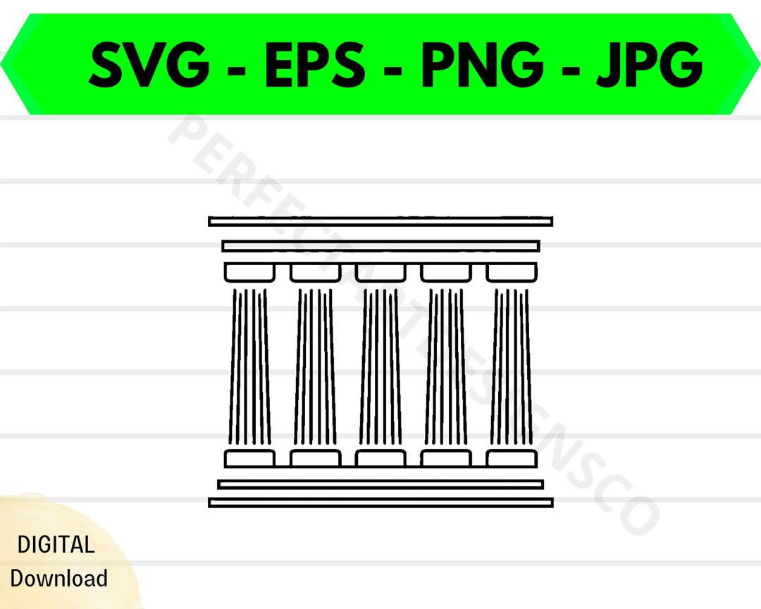 Roman Pillars Outline Svg File, Roman Pillars Cutting Svg File for ...