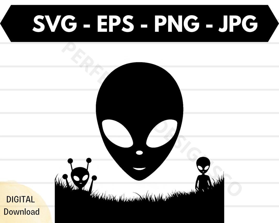 Alien Silhouette Svg, Alien Clipart, Alien Svg File for Cricut, Alien ...