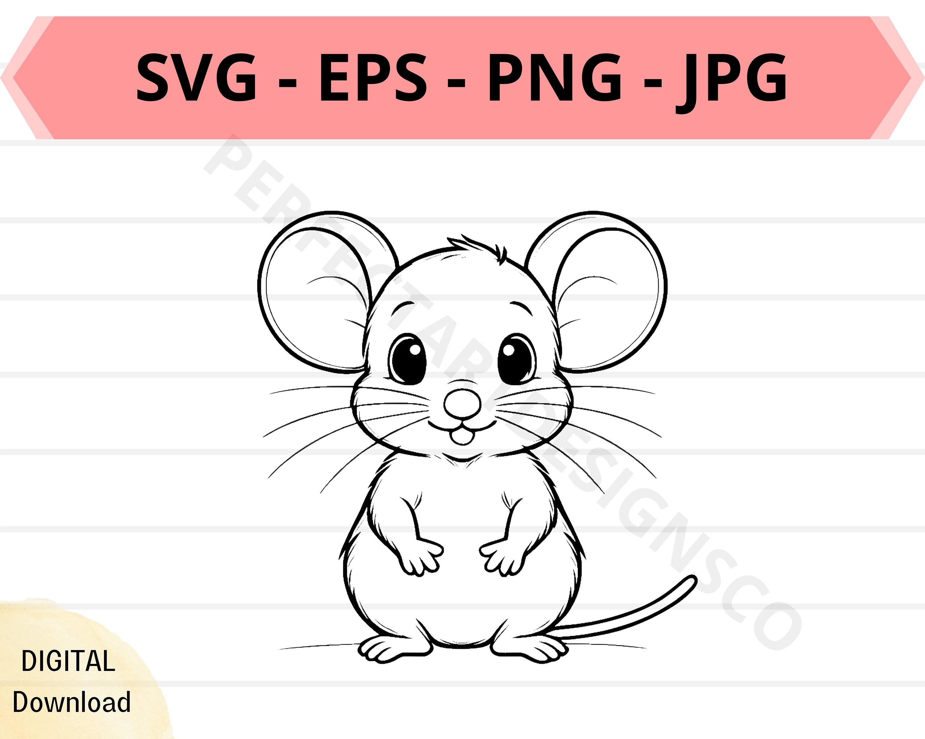 Cute Mouse Svg File, Baby Mouse Outline Svg, Mouse Clipart Svg, Mouse ...