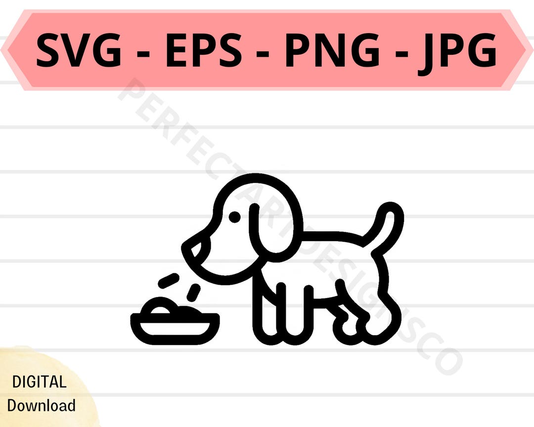 Dog Has Been Fed Icon Svg Cut File for Cricut, Silhouette, Dog Has Been ...