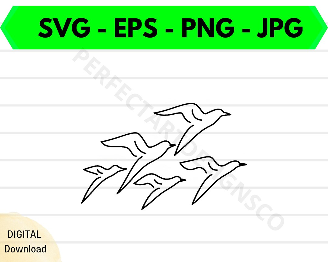 Flying Birds Outline Svg, Flying Birds Clipart, Flying Birds Svg for ...