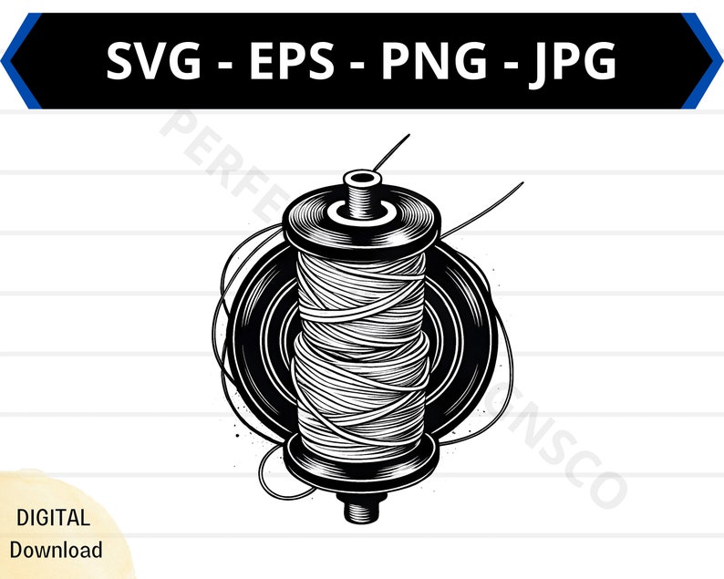 Spool of Thread Vector Image Clipart, Thread Svg, Spool of Thread ...