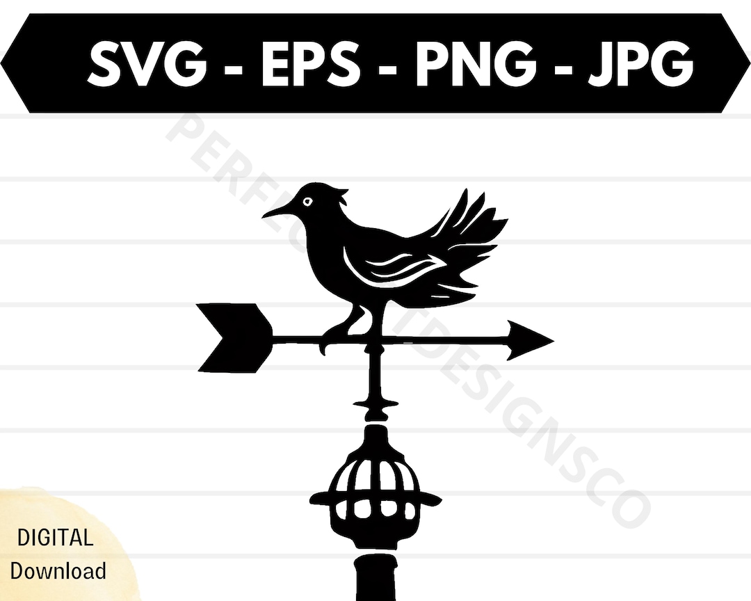 Weathervane Silhouette Svg File, Weathervane Outline Clipart Svg ...