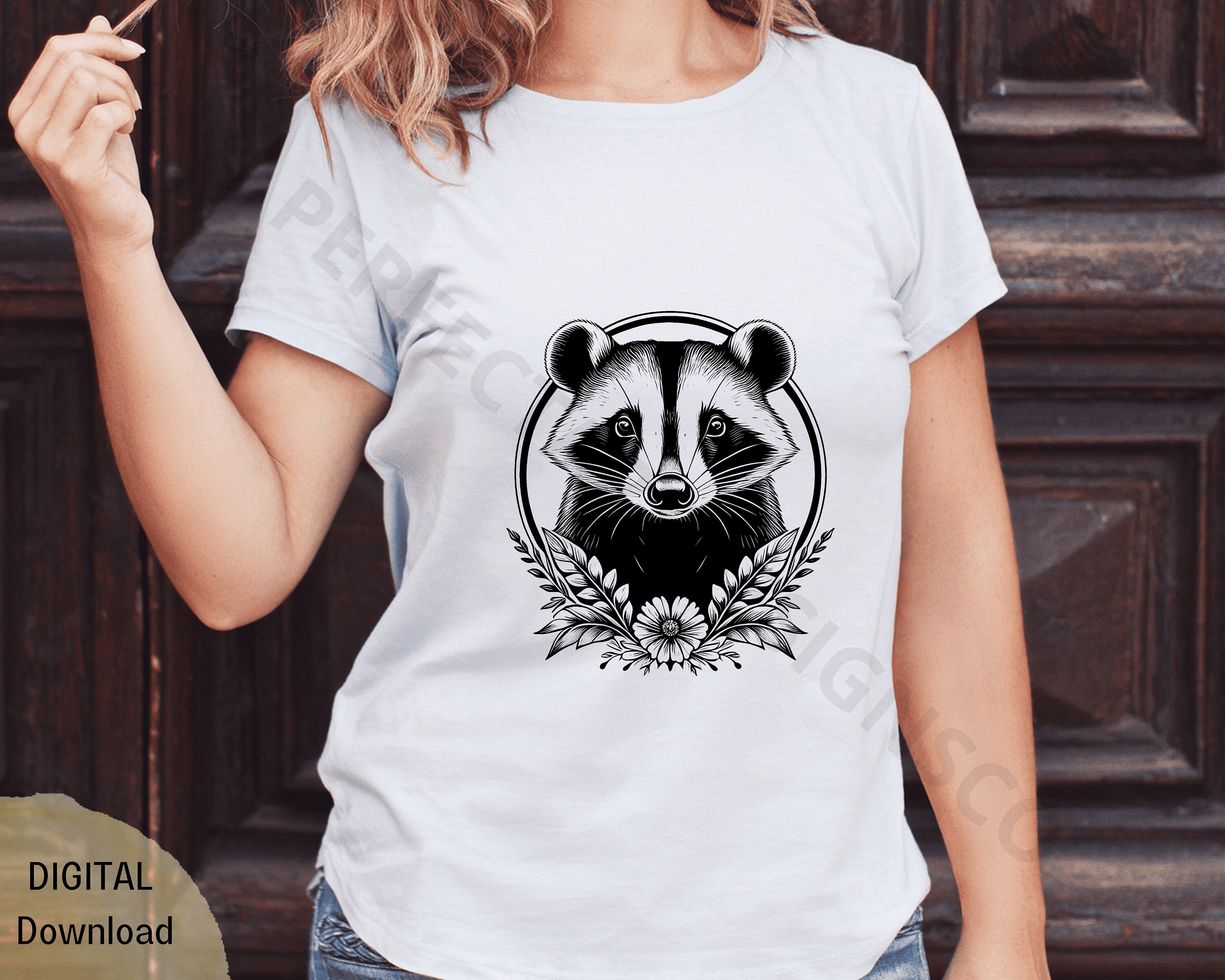 Badger Tattoo Illustration Svg, Badger Svg File for Cricut and ...