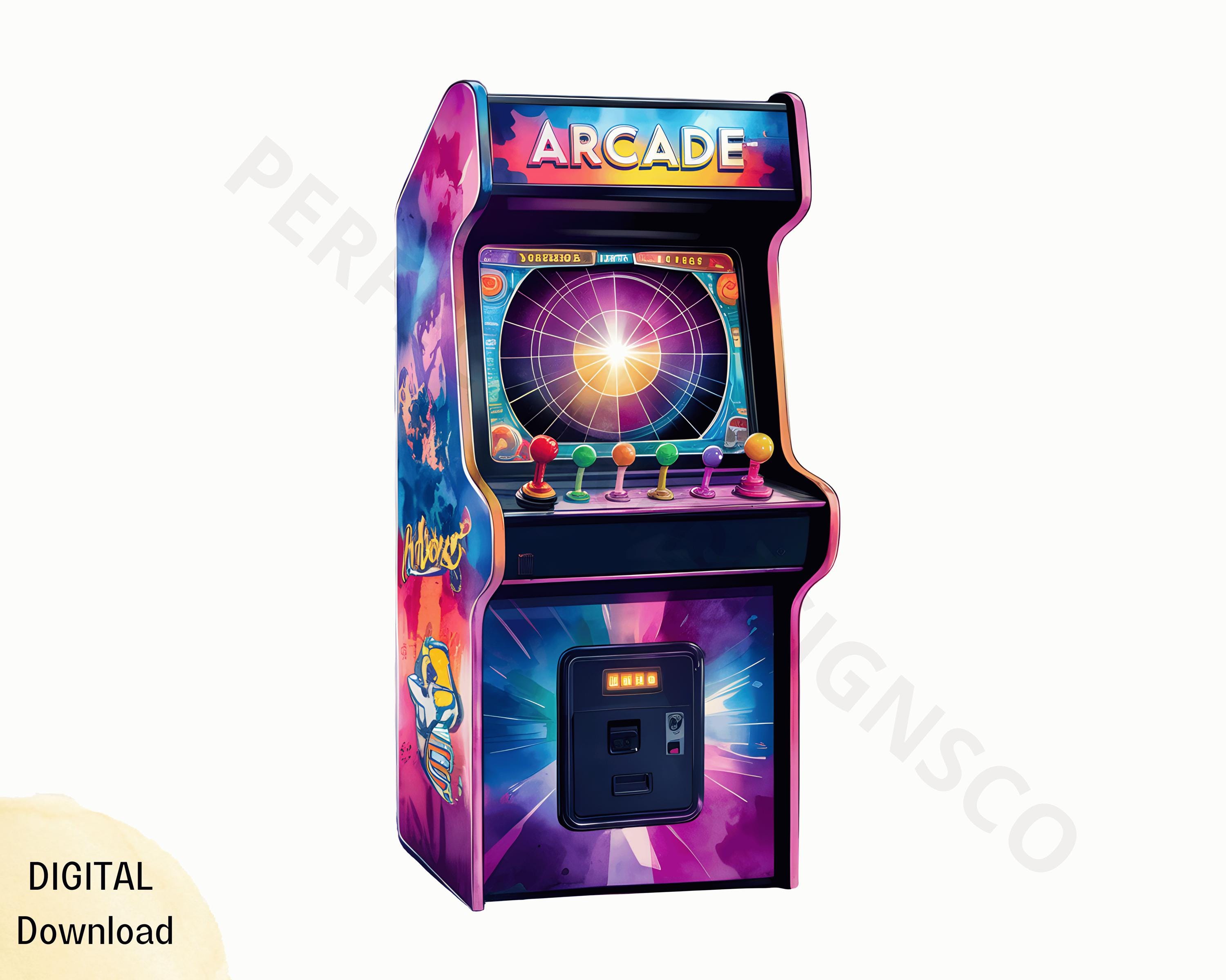 Arcade Game Watercolor Clipart, Arcade Game Watercolor Png Transparent ...