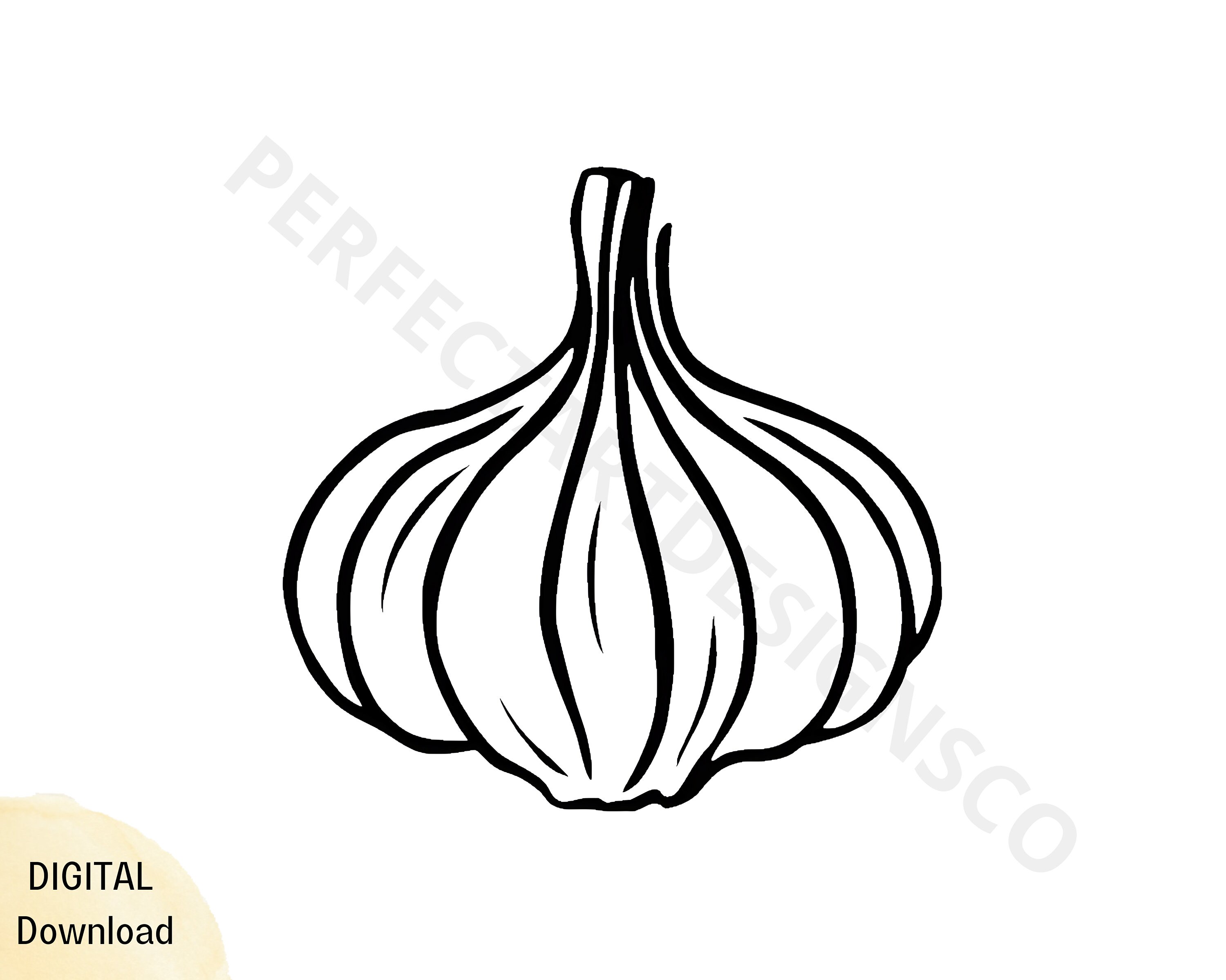 Garlic Outline Svg, Garlic Vegetable Clipart, Garlic Svg for Shirt, Svg ...