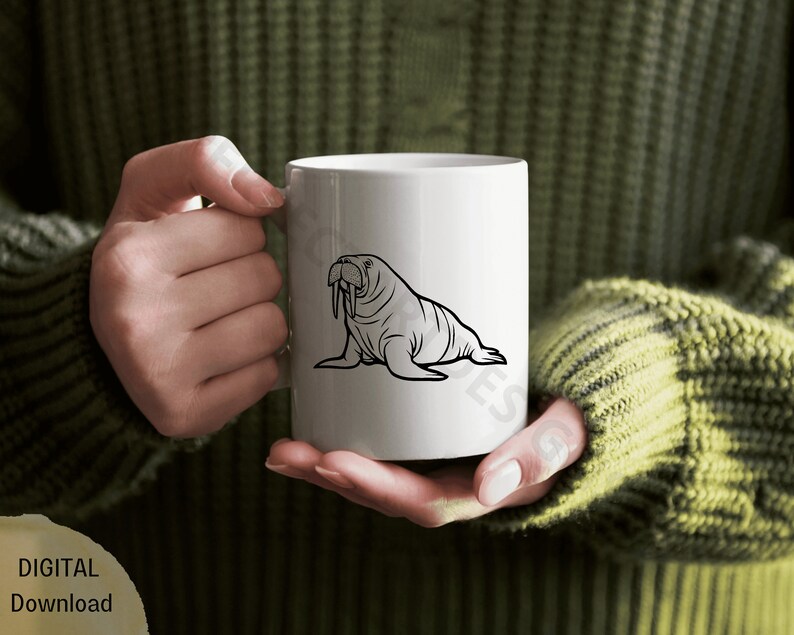 Walrus Outline Svg, Walrus Clipart, Walrus Svg for Shirt, Svg File for ...