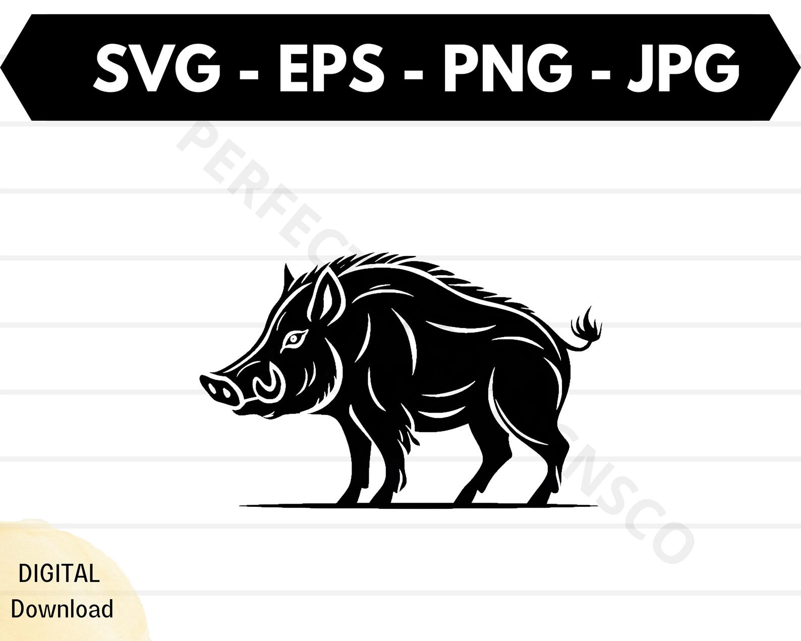 Boar Silhouette Svg File, Boar Cutting Svg File for Cricut, Boar ...