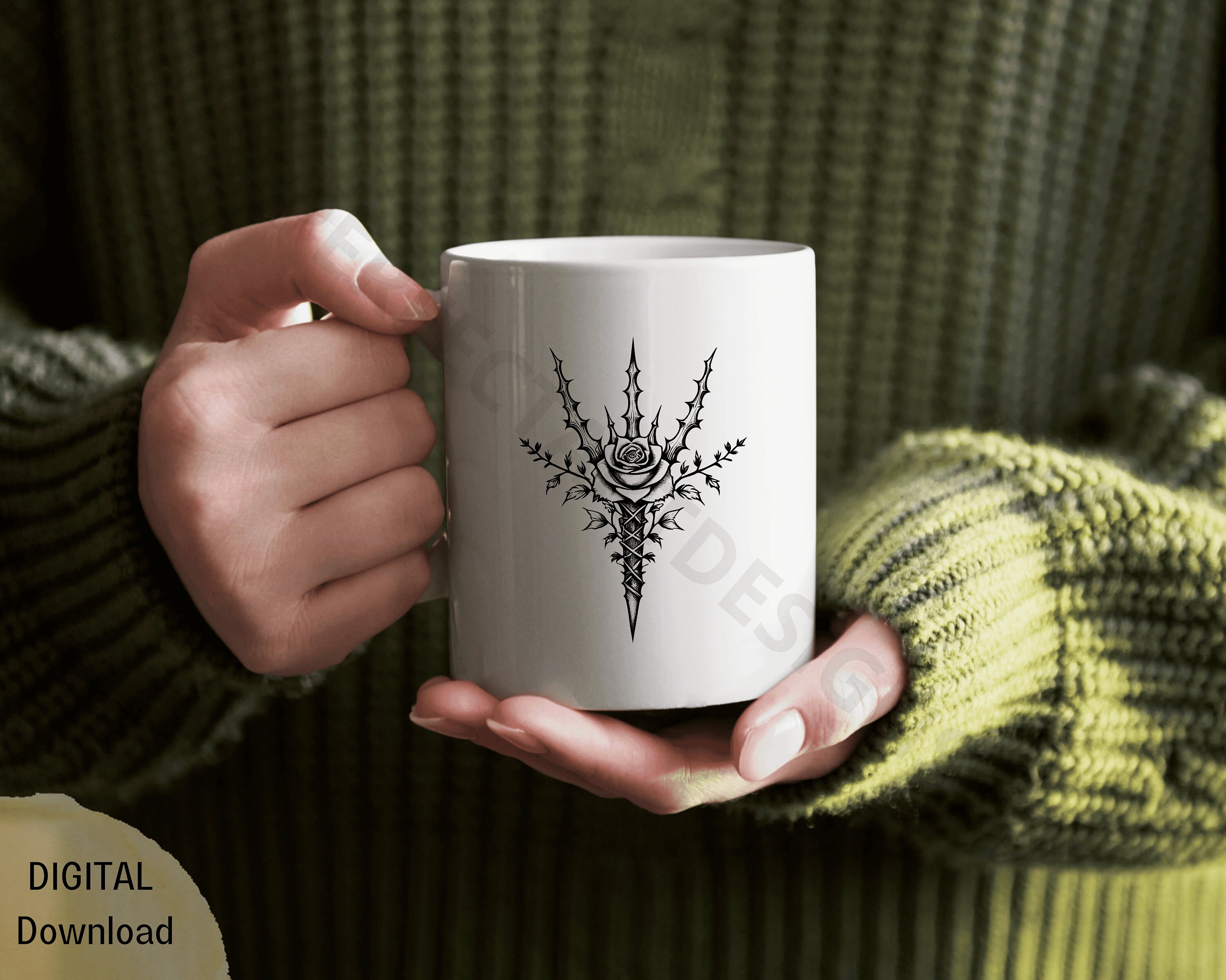 Thorn Tattoo Illustration Svg, Thorn Svg File for Cricut and Silhouette ...