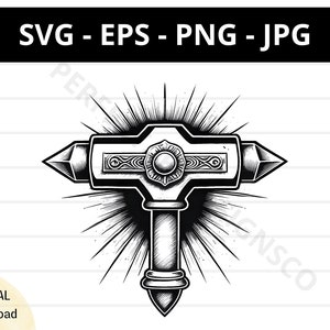 Anvil Tattoo Illustration Svg, Anvil Svg File for Cricut and Silhouette ...