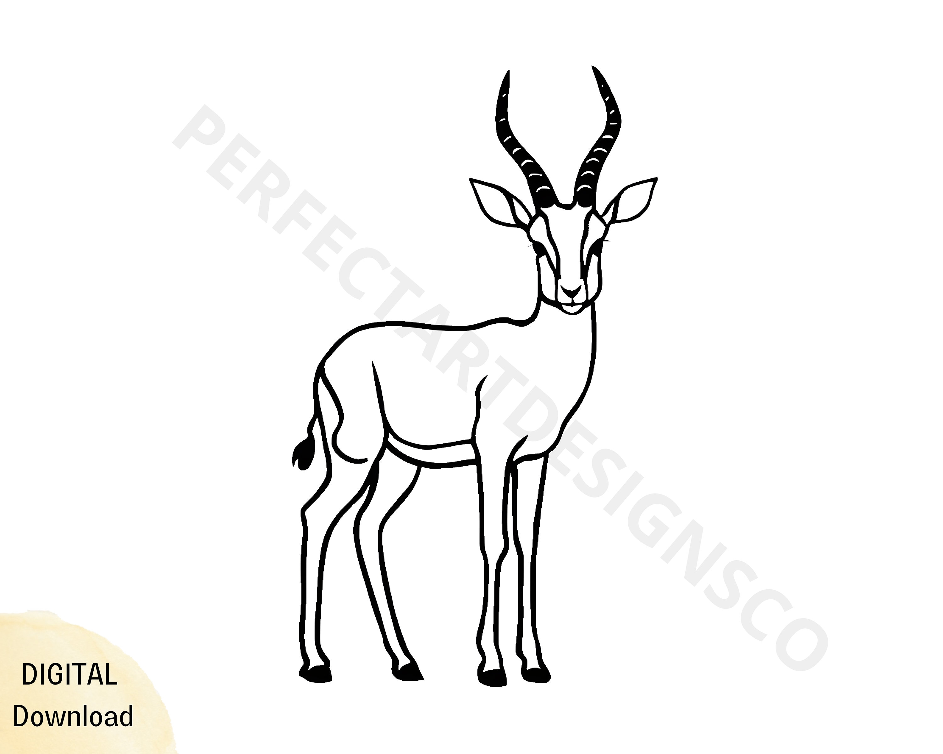 Gazelle Outline Svg, Gazelle Clipart, Gazelle Svg for Shirt, Svg File ...