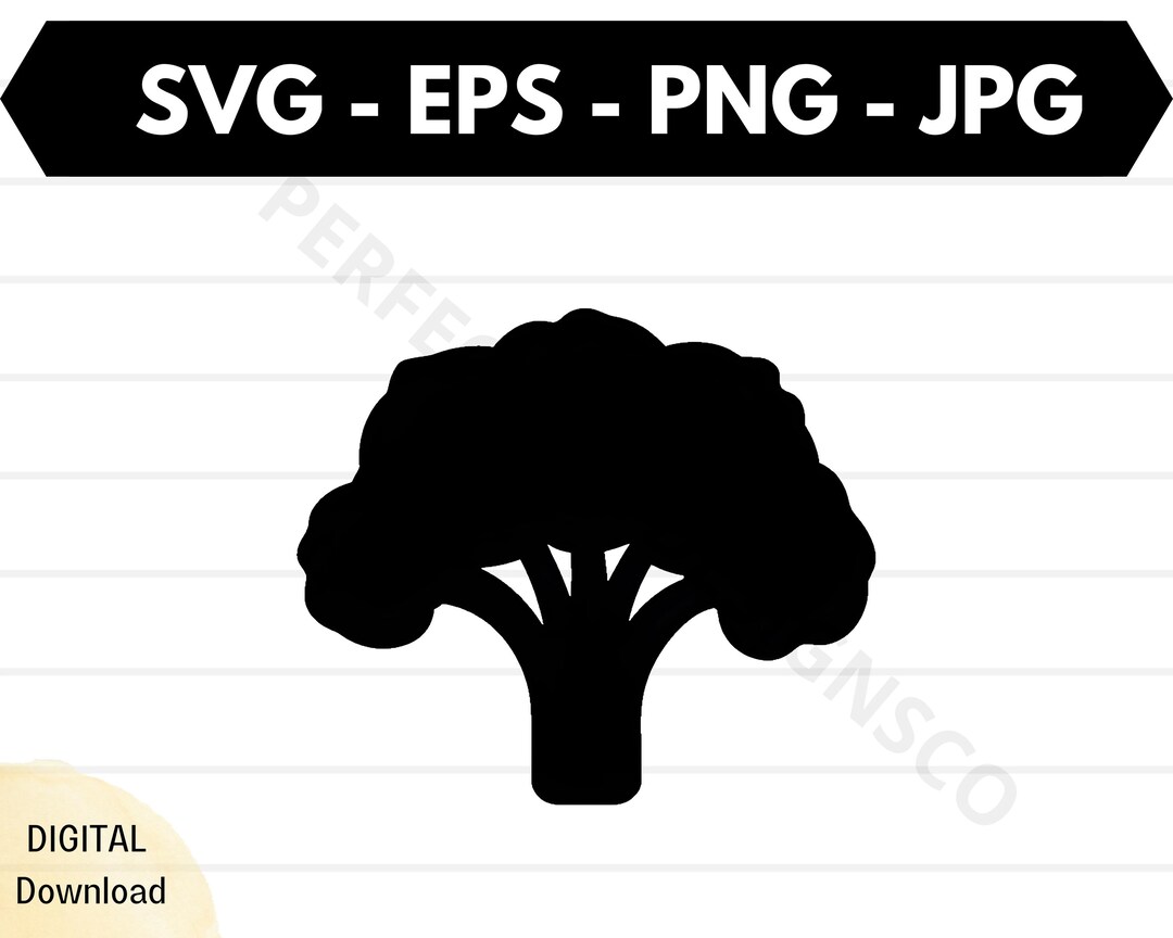 Broccoli Silhouette Svg File, Broccoli Cutting Svg File for Cricut ...
