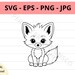 Cute Fox Svg File, Baby Fox Outline Svg, Fox Clipart Svg, Fox Svg Cut ...