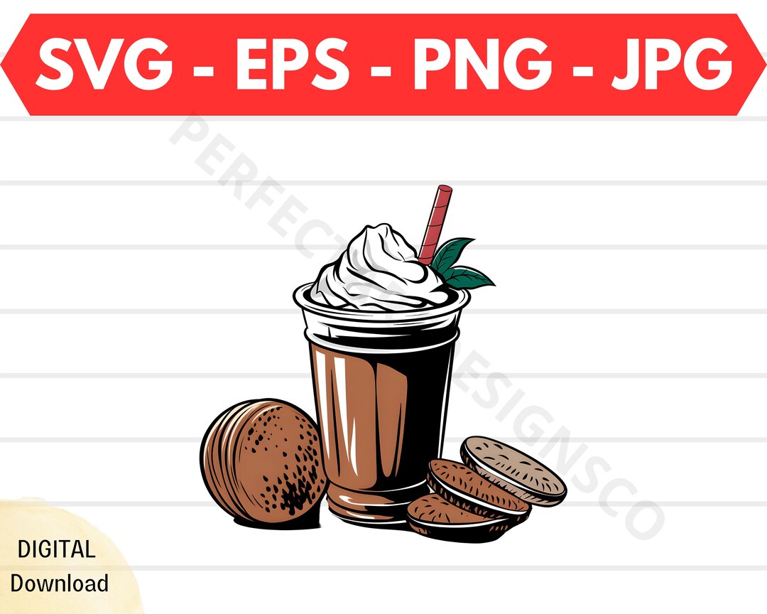 Frappe Svg File for Cricut, Silhouette, Frappe Clip Art, Frappe Shirt ...