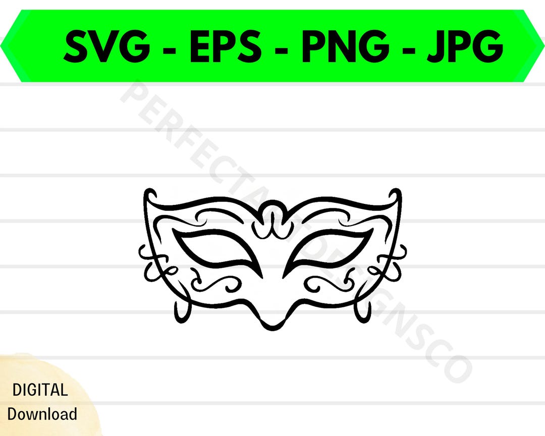 Masquerade Mask Outline Svg File, Masquerade Mask Cutting Svg File for ...