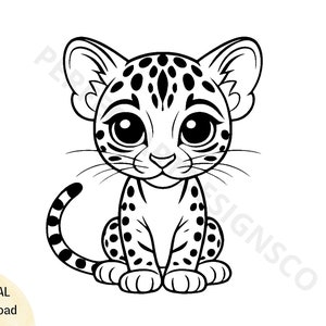 Cute Ocelot Svg File, Baby Ocelot Outline Svg, Ocelot Clipart Svg ...