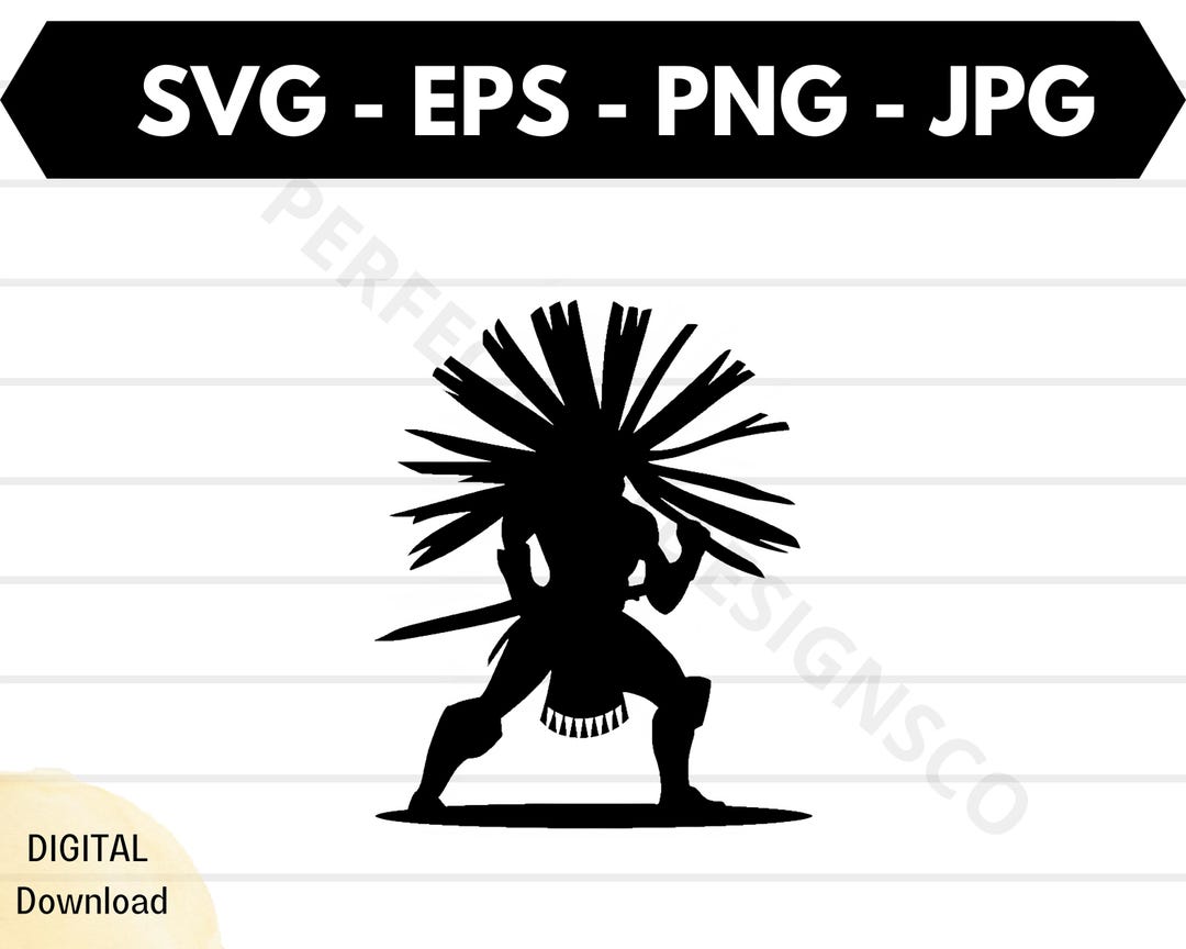 Guerrero Azteca Silhouette Svg File, Guerrero Azteca Cutting Svg File ...