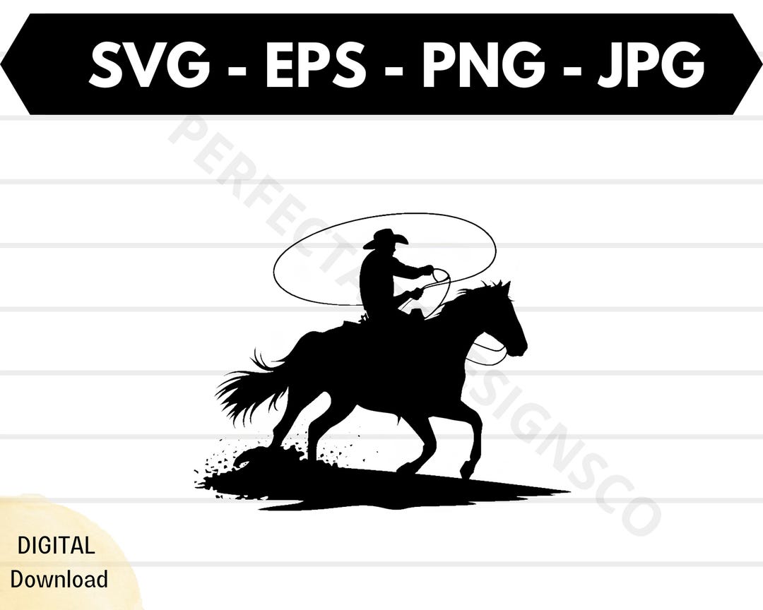 Roping Cowboy Silhouette Svg, Roping Cowboy Cricut, Roping Cowboy Shirt ...