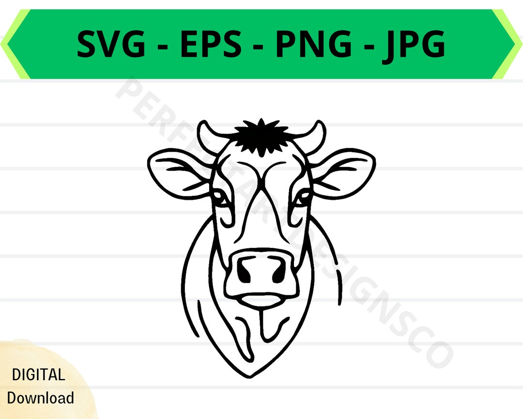 Cow Outline Svg, Cow Clipart, Cow Svg for Shirt, Svg File for Cricut ...