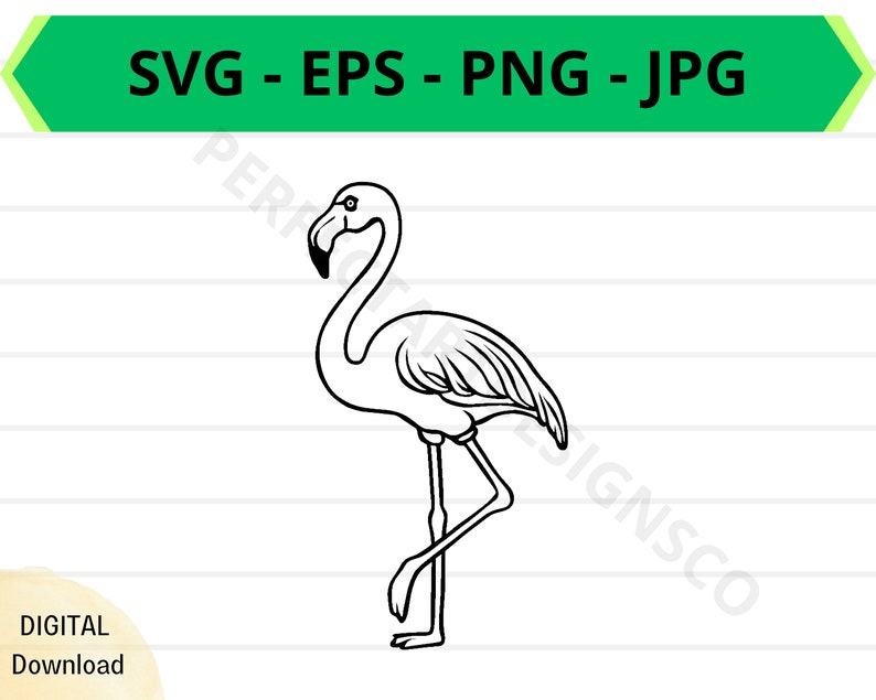 Flamingo Outline Svg, Flamingo Clipart, Flamingo Svg for Shirt, Svg ...