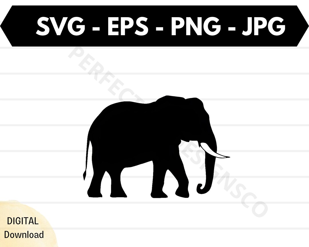 Elephant Silhouette Svg File, Elephant Cutting Svg File for Cricut ...