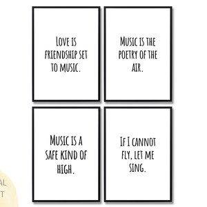 Music Quotes Set of 50 Posters, Printable Wall Art, Music Gallery Decor ...