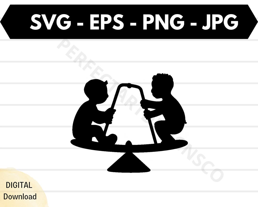 Teeter Totter Silhouette Svg, Teeter Totter Clipart, Teeter Totter Svg ...