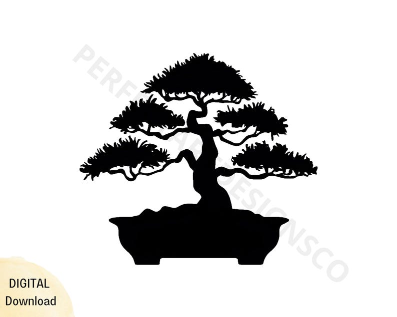 Bonsai Tree Silhouette Svg File, Bonsai Tree Outline Clipart Svg ...