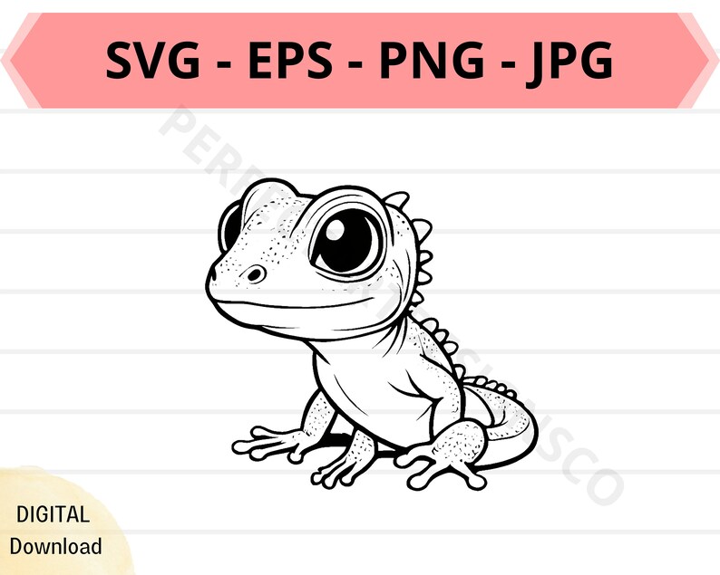 Cute Gecko Svg File, Baby Gecko Outline Svg, Gecko Clipart Svg, Gecko ...