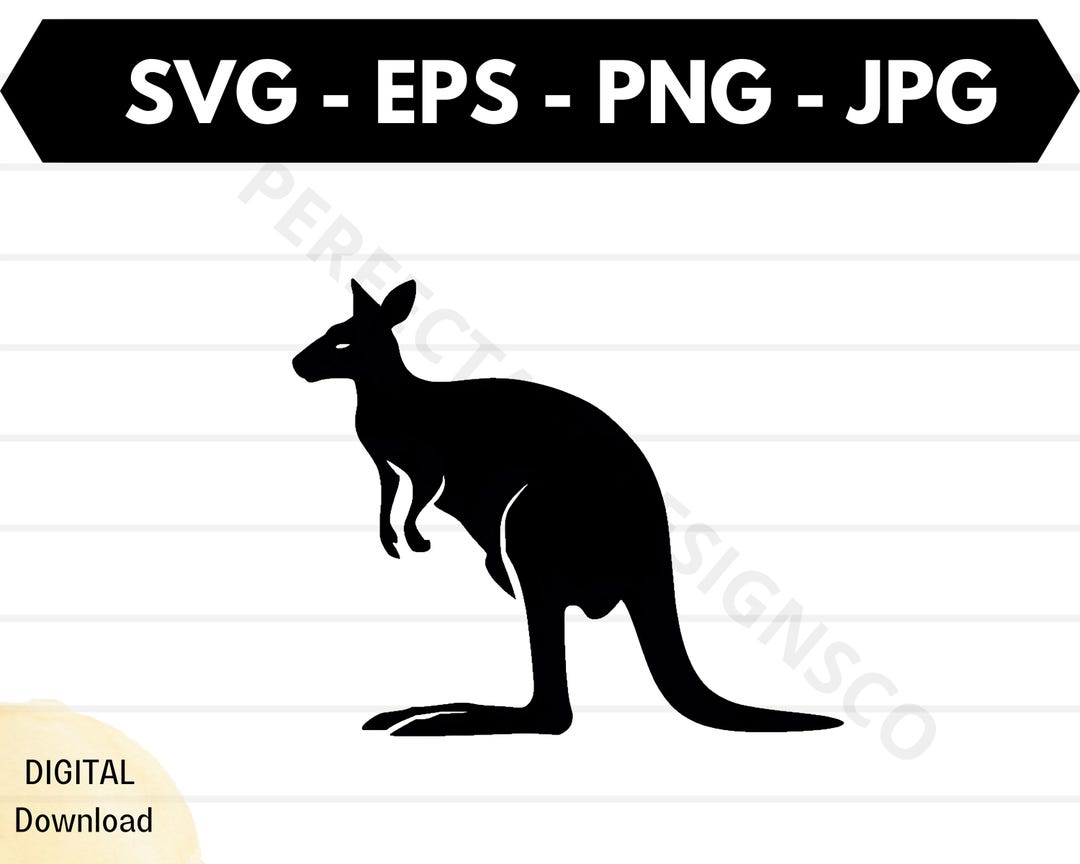 Kangaroo Silhouette Svg File, Kangaroo Cutting Svg File for Cricut ...