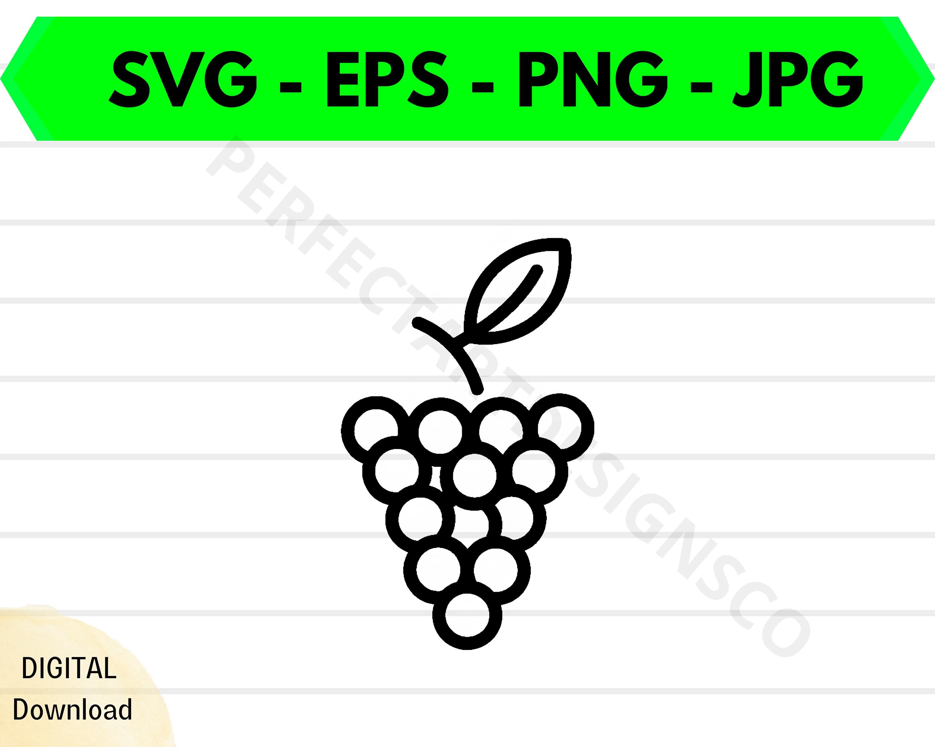 Grape Wine Outline Svg, Grape Wine Clipart, Grape Wine Svg for Shirt ...