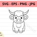 Cute Yak Svg File, Baby Yak Outline Svg, Yak Clipart Svg, Yak Svg Cut ...