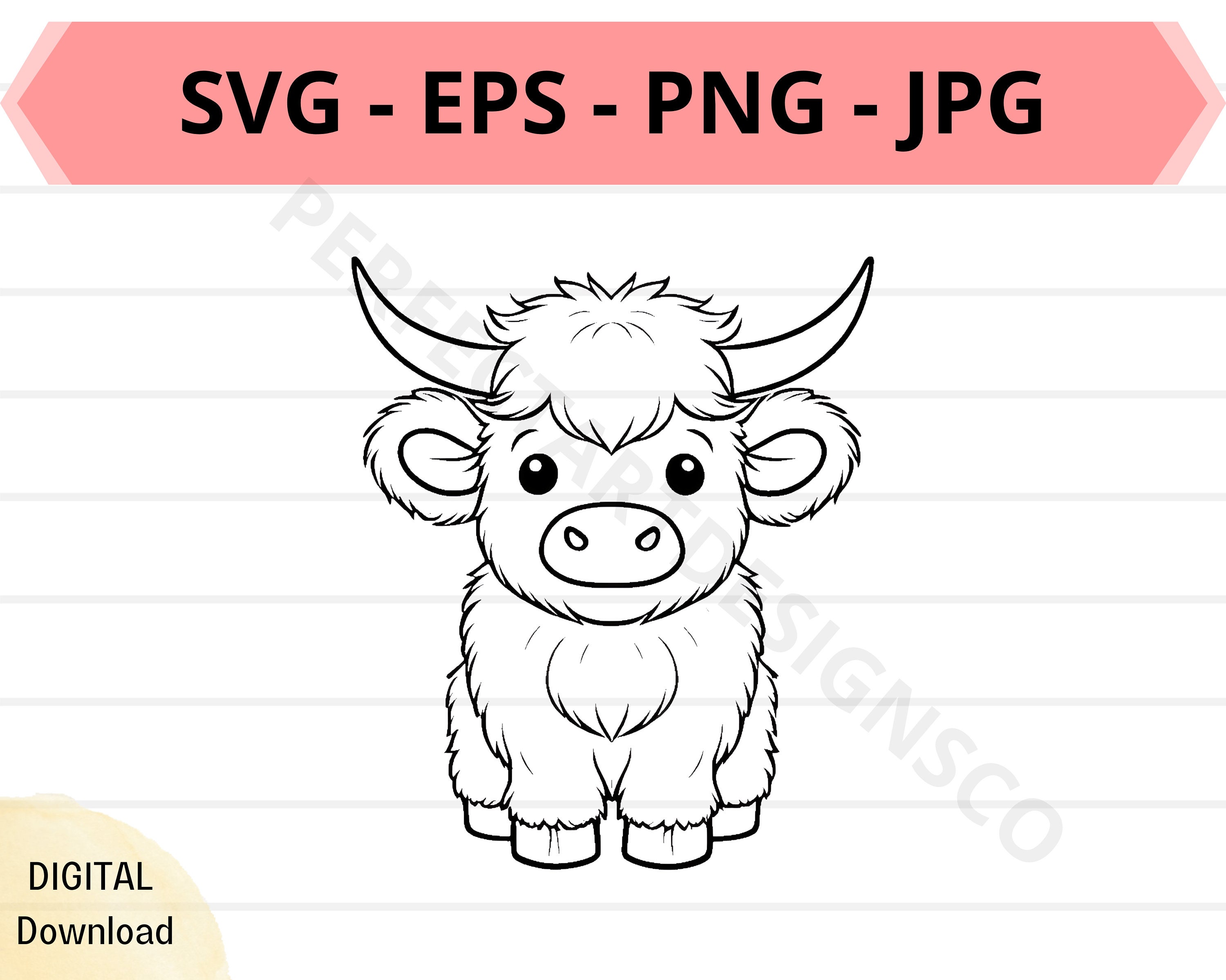 Cute Yak Svg File, Baby Yak Outline Svg, Yak Clipart Svg, Yak Svg Cut ...