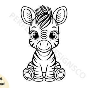 Cute Zebra Svg File, Baby Zebra Outline Svg, Zebra Clipart Svg, Zebra ...