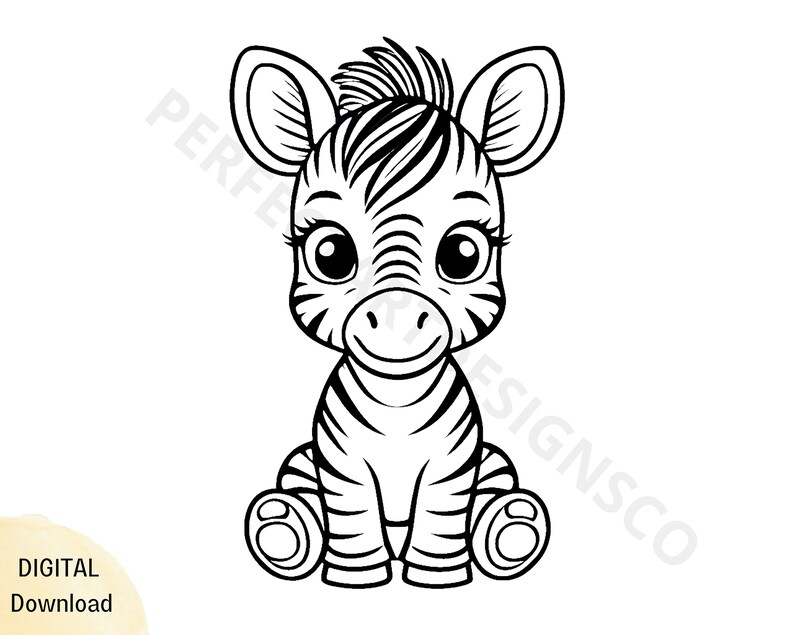 Cute Zebra Svg File, Baby Zebra Outline Svg, Zebra Clipart Svg, Zebra ...
