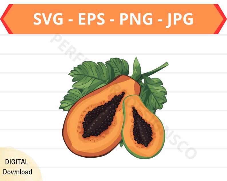 Papaya Svg, Papaya Fruit Clipart, Papaya Svg for Shirt, Svg File for ...