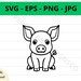 Piglet Outline Svg, Piglet Clipart, Piglet Svg for Shirt, Svg File for ...