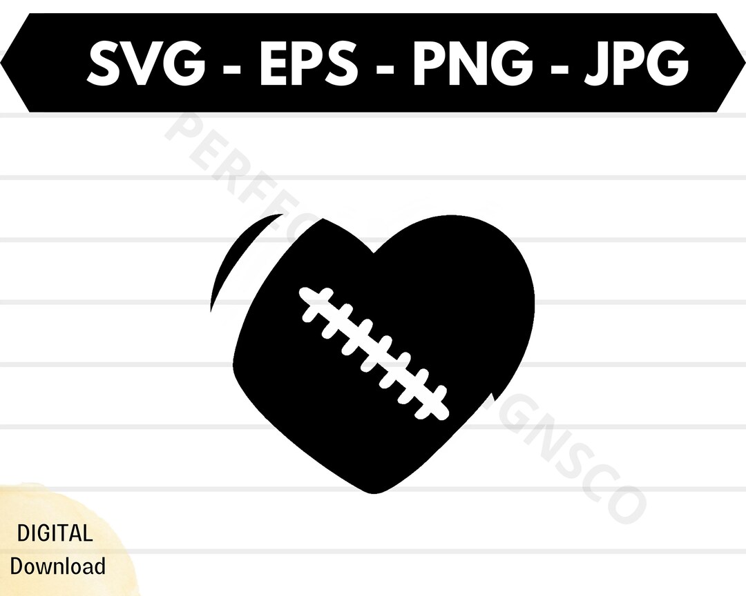 Football Heart Silhouette Svg, Football Heart Outline, Football Heart ...