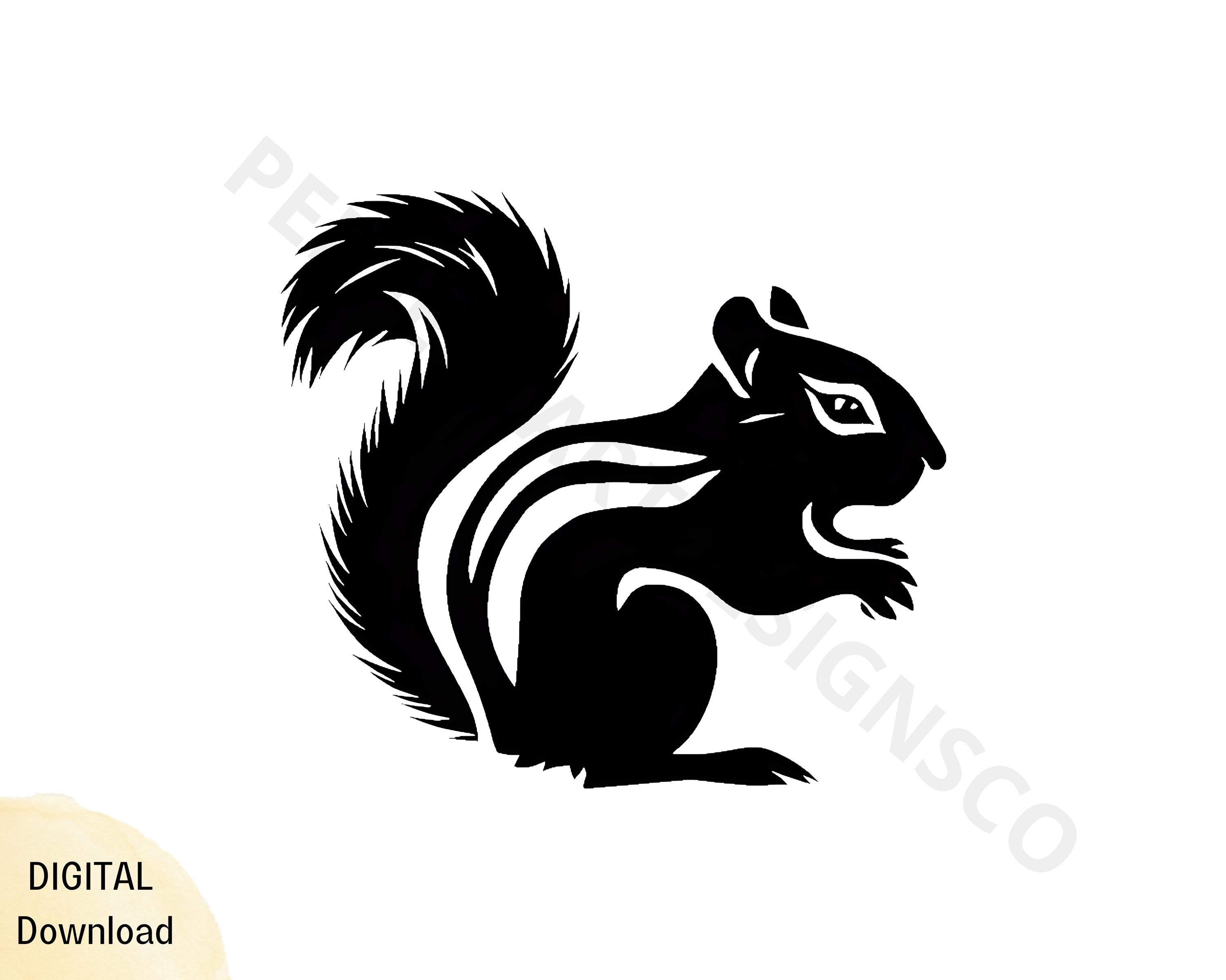 Chipmunk Tail Silhouette Svg File, Chipmunk Tail Cutting Svg File for ...